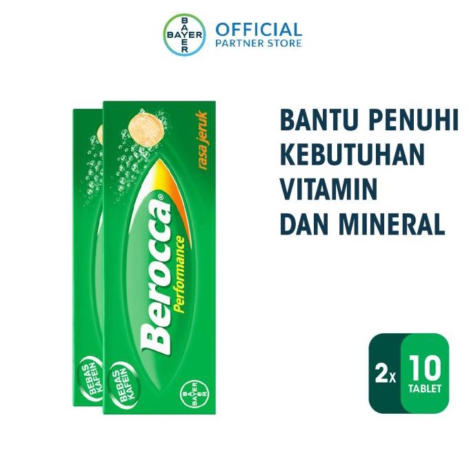Jual Berocca Multivitamin B kompleks Rasa Jeruk 10 Tablet x 2 unit ...