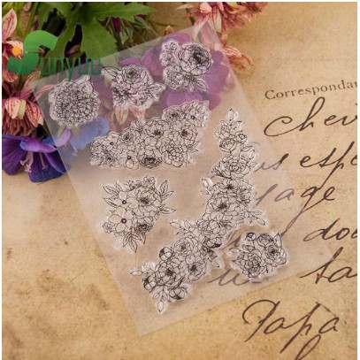 Jual Clear Stamp (Stempel Transparan/Bening) - Flower Border Corner ...