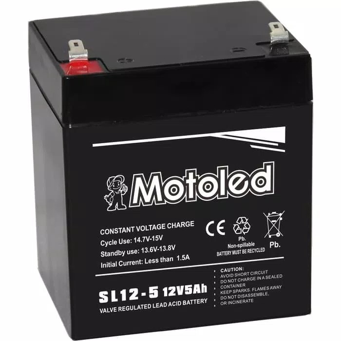 Jual Baterai Motoled Aki Kering SL 12v 5Ah VRLA Baterai Aki Kering UPS ...