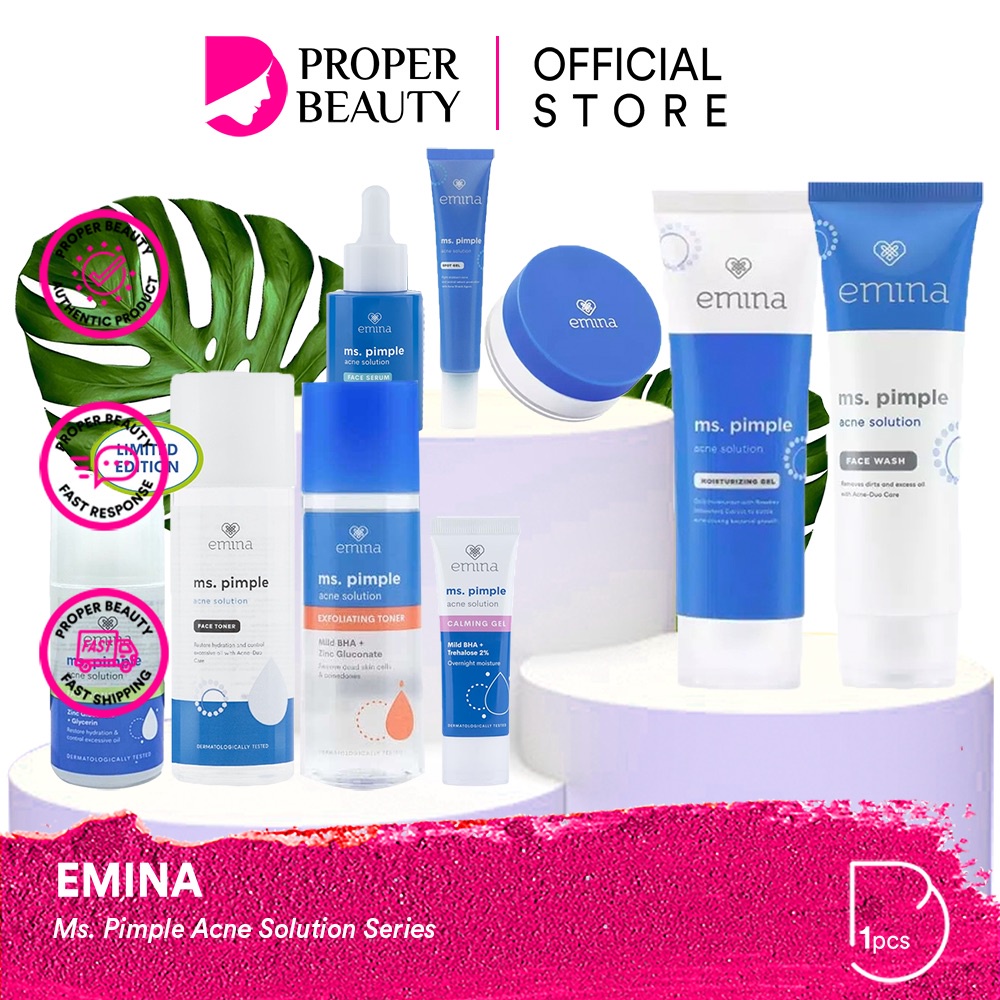 Jual EMINA Ms. Pimple Acne Solution Series Indonesia / Facial Wash Face ...