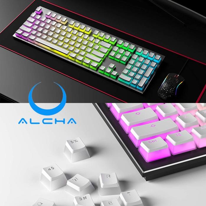 Jual alcha keycaps pudding / puding backlit mechanical keyboard white ...