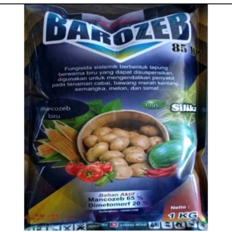 Jual FUNGISIDA BAROZEB MANCOZEB BIRU + SILIKA 85 WP KEMASAN 1KG ...