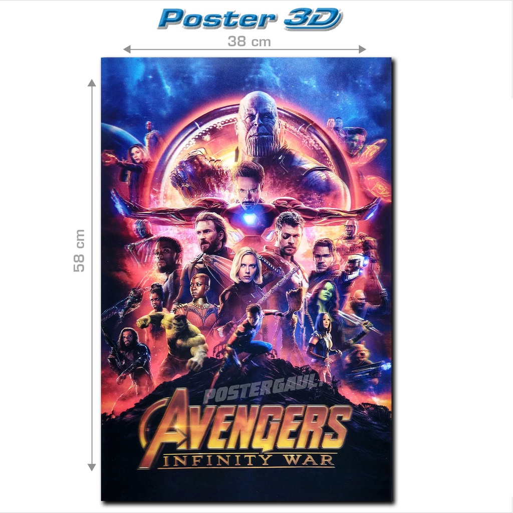 Jual Poster 3D AVENGERS INFINITY WAR #3D242 - ukuran 38 x 58 cm ...