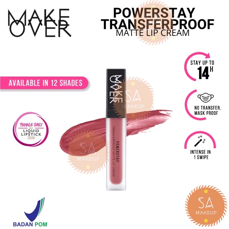 Jual MAKE OVER Powerstay Transferproof Matte Lip Cream | Makeover ...