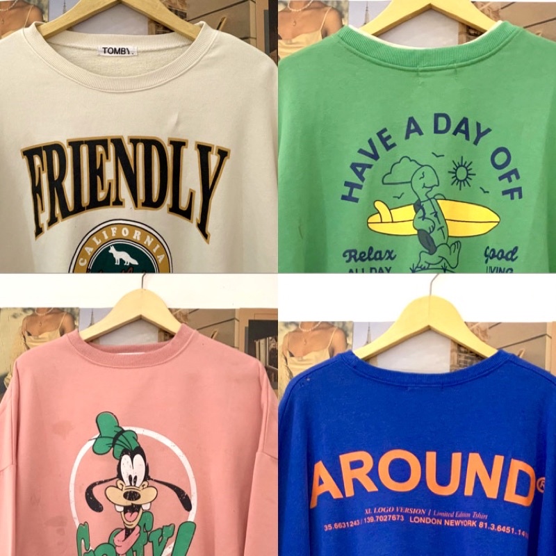 Jual CREWNECK THRIFT/SWEATER THRIFT OVERSIZE/THRIFT LENGAN BALLOON ...
