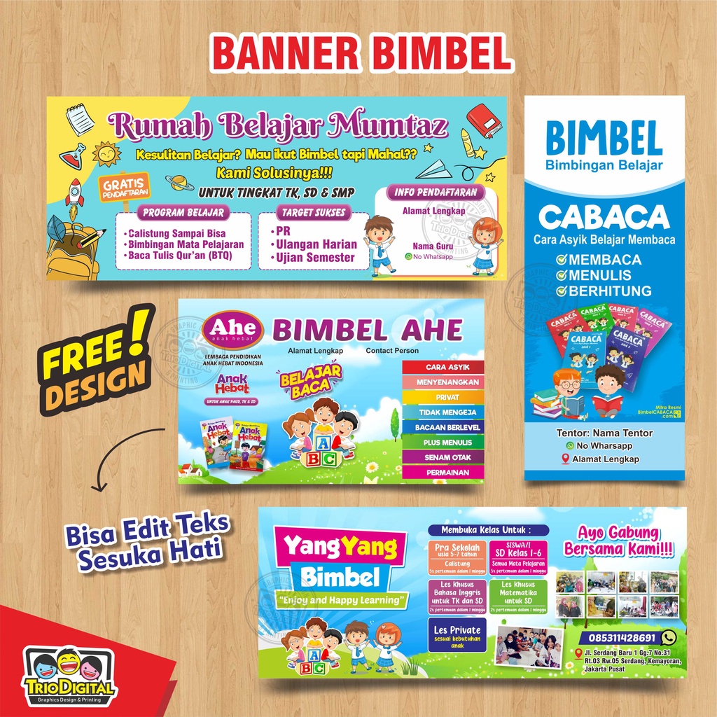 Jual Cetak Banner Bimbel Rumbel Ahe Cabaca Calistung | Shopee Indonesia