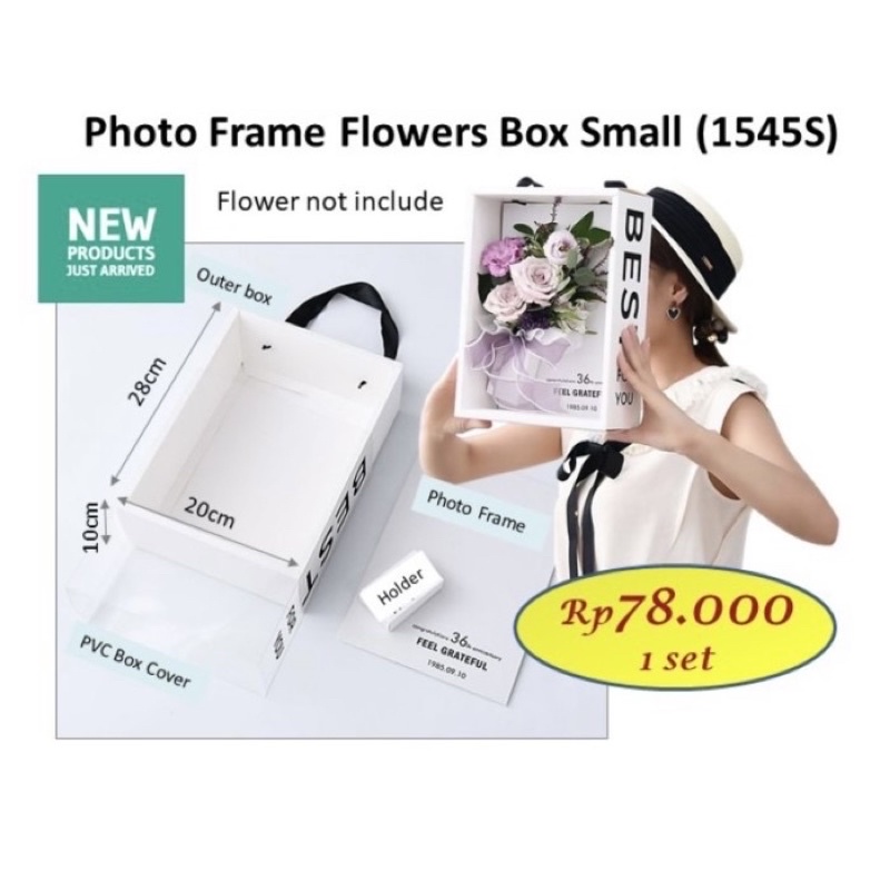 Jual Photo Frame Flowers Box Small 1545S Bloombox Box Bunga Kantong Bunga Box Bentuk Kantong ...