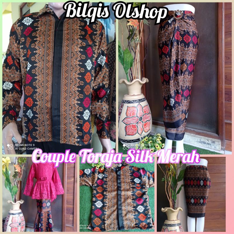 Jual BQ> Couple Batik Couple Keluarga Sarimbit Batik TORAJA Silk Set ...