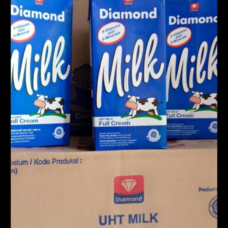 Jual susu diamond uht , low fat,coklat, full cream 1L ( 1pcs) | Shopee ...