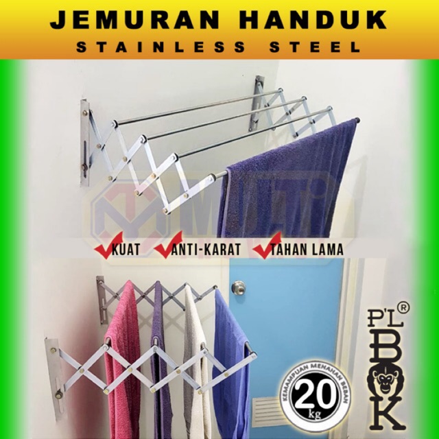 Jual Jemuran Handuk Lipat Plbok STAINLESS Murah | Shopee Indonesia