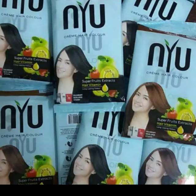 Jual pewarna rambut nyu / semir NYU saset 7000 an | Shopee Indonesia