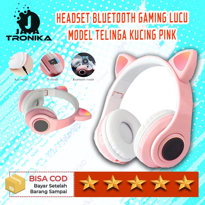 Jual HEADSET BLUETOOTH LUCU MODEL TELINGA KUCING PINK | Shopee Indonesia