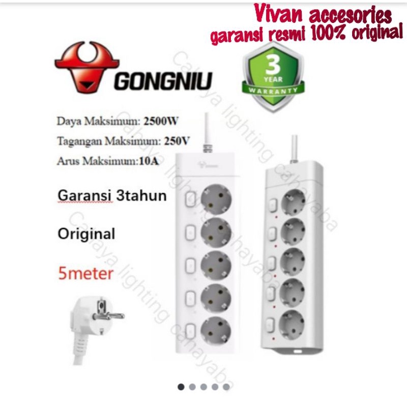 Jual GONGNIU/Goneo stop kontak power Strip GNID-G3050_5M=5 lubang ...