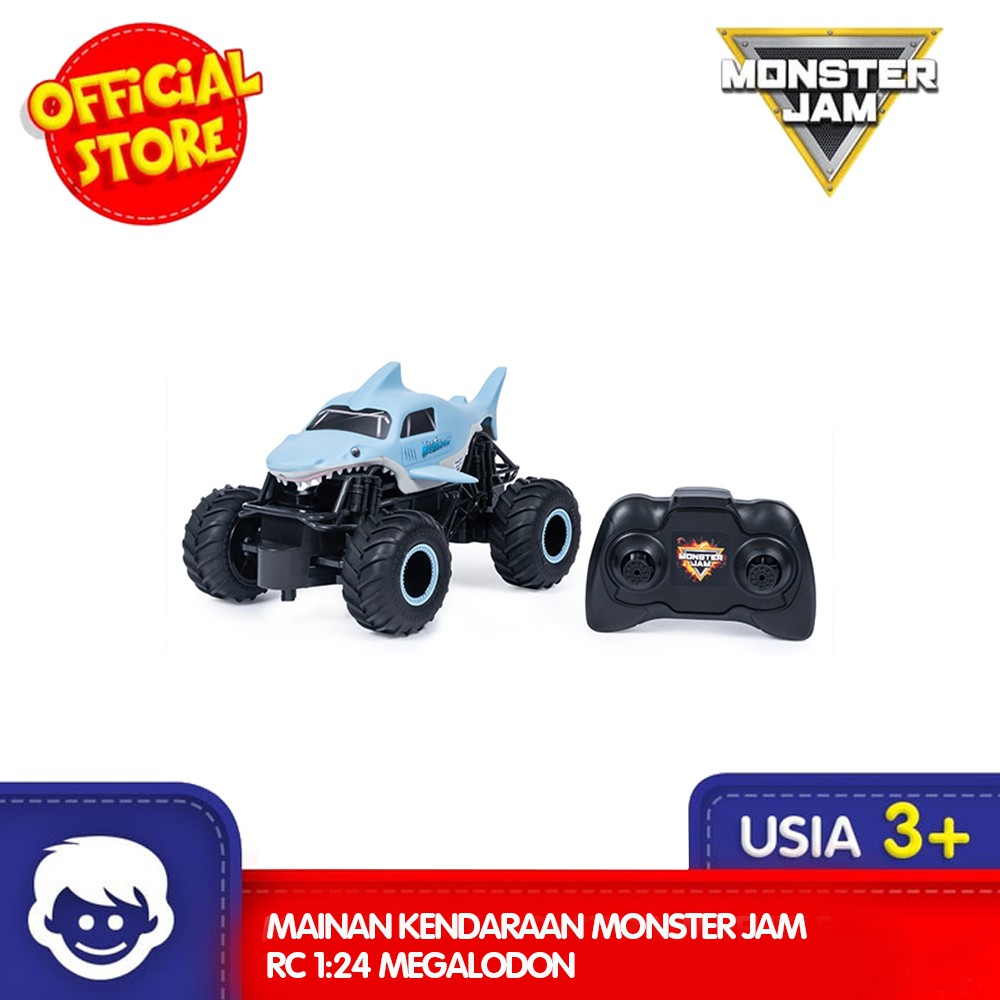 Jual Mainan Kendaraan Monster Jam RC 1:24 Megalodon | Shopee Indonesia