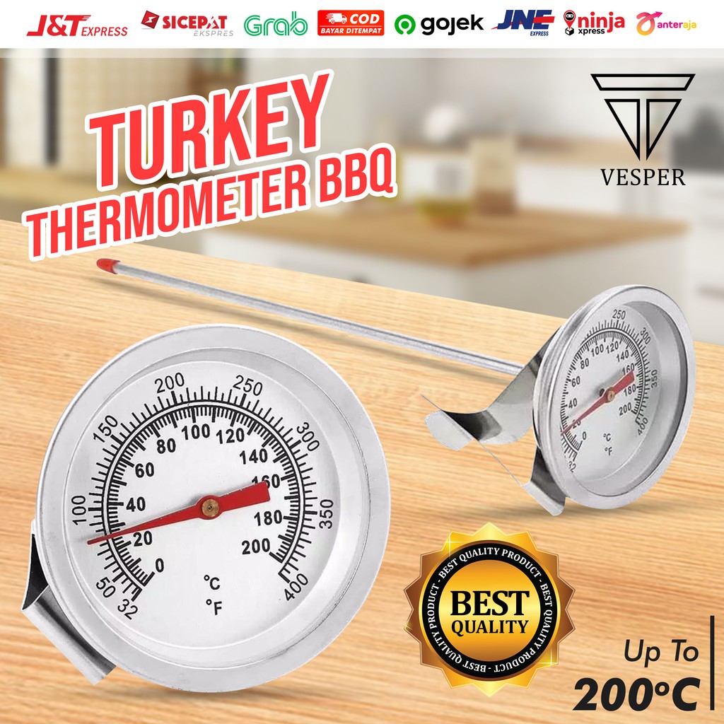 Jual thermometer minyak dapur / thermometer kopi susu minuman / turkey ...