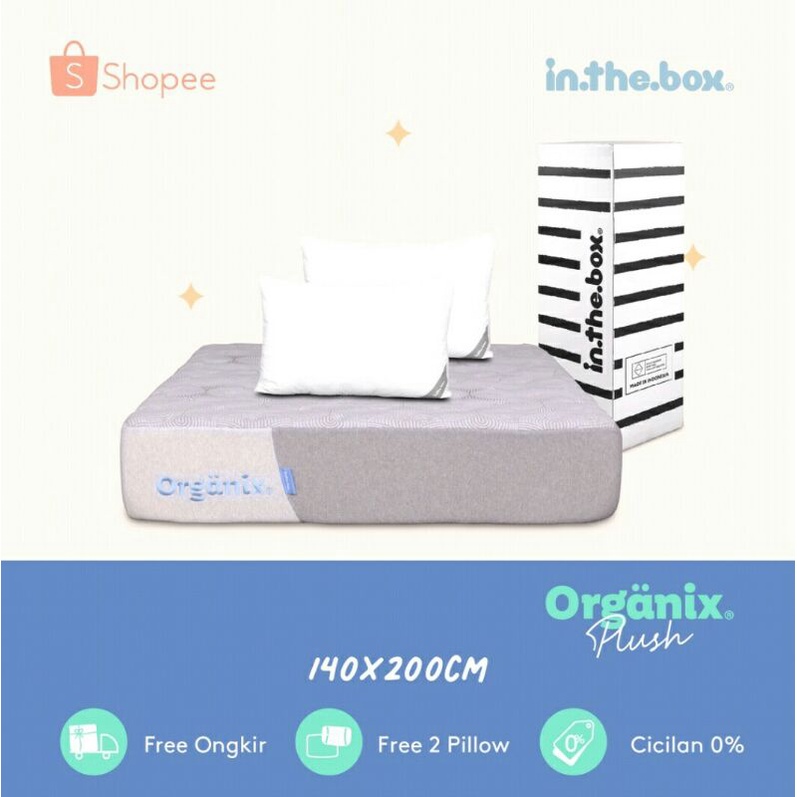 Jual Kasur Spring Bed Latex In The Box Organix Plush Ukuran 140 x 200 ...