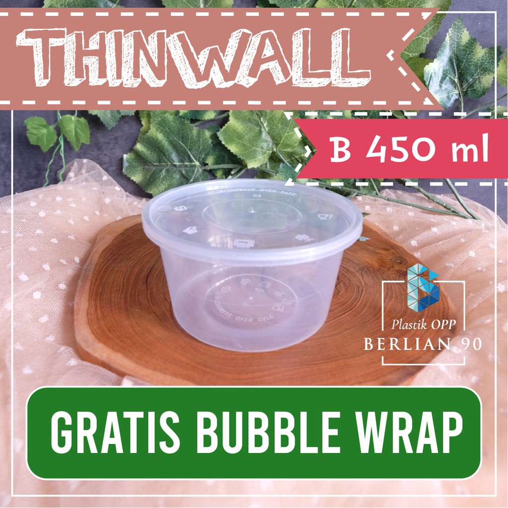 Jual Thinwall Cup B 450 ml / Kotak Makan Foodgrade / Food Container ...