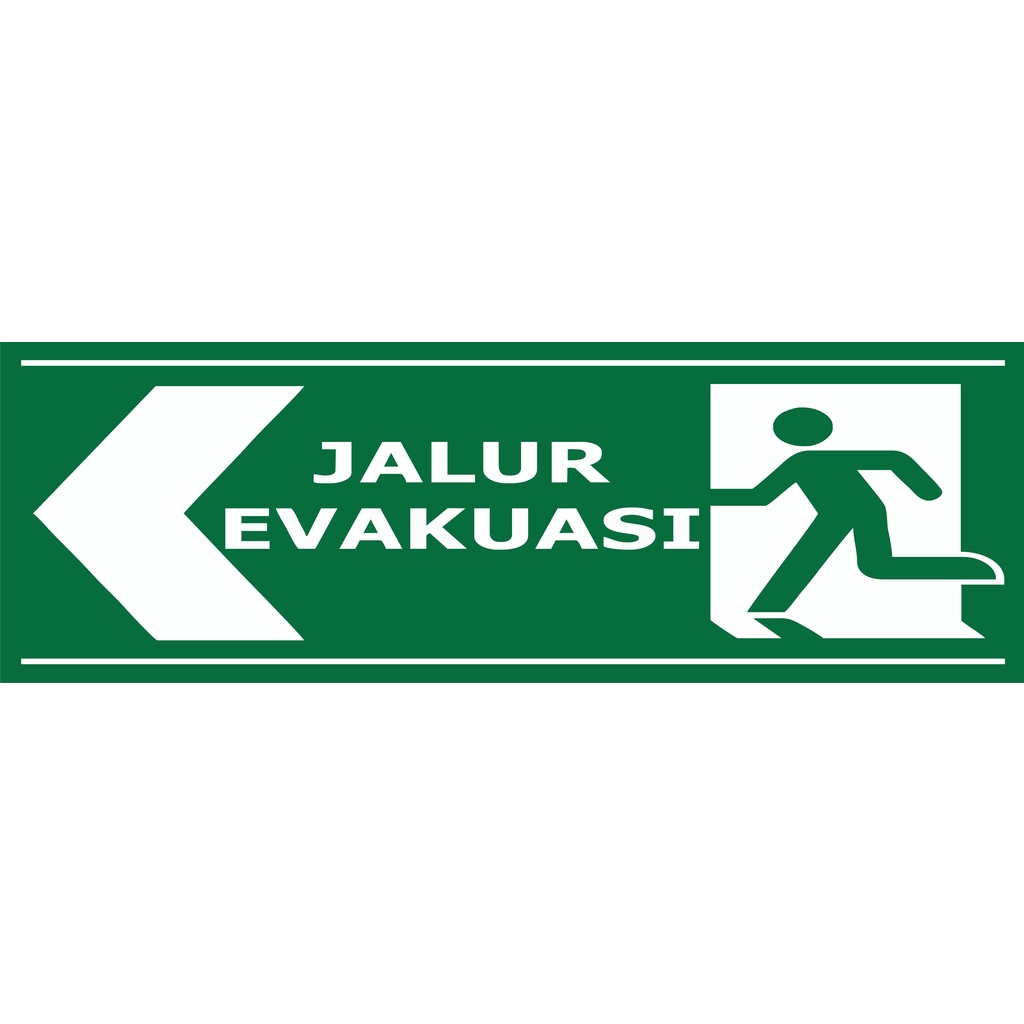 Jual STICKER WATERPROOF JALUR EVAKUASI, SIGN LABEL STICKER JALUR ...