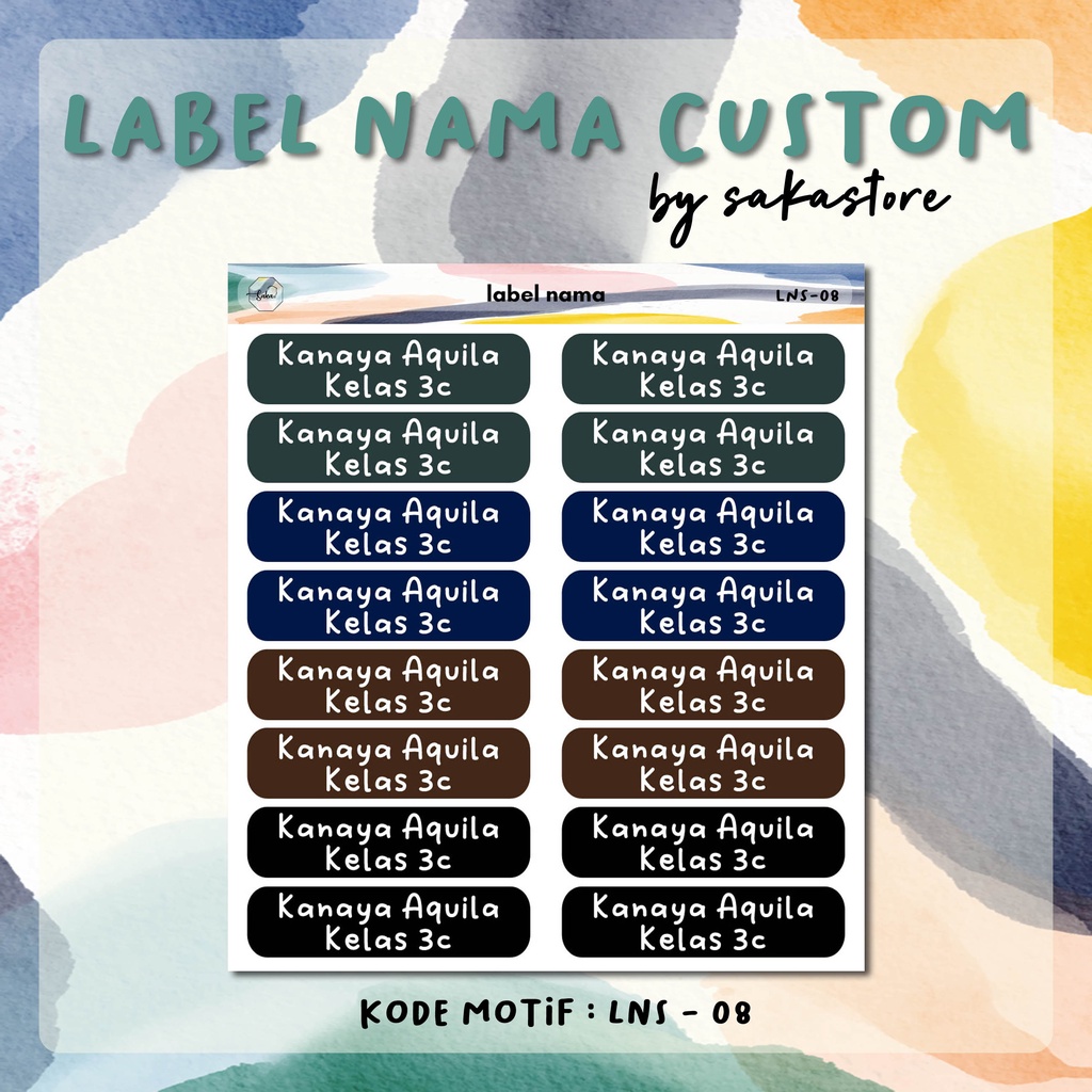 Jual [80 PCS] LABEL NAMA CUSTOM MURAH / STICKER NAMA CUSTOM WATERPROOF ...