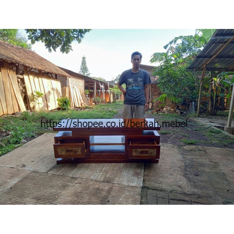 Jual meja tv kayu jati meubel jepara furniture jepara (dikirim invoice ...