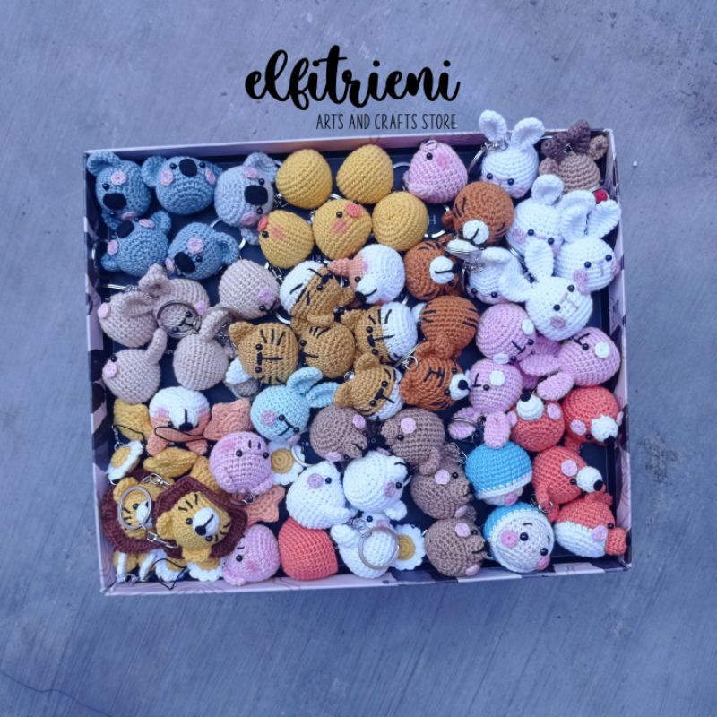 Jual PART 1 - Amigurumi (Boneka Rajut) - Mini Animal Keychain | Shopee ...