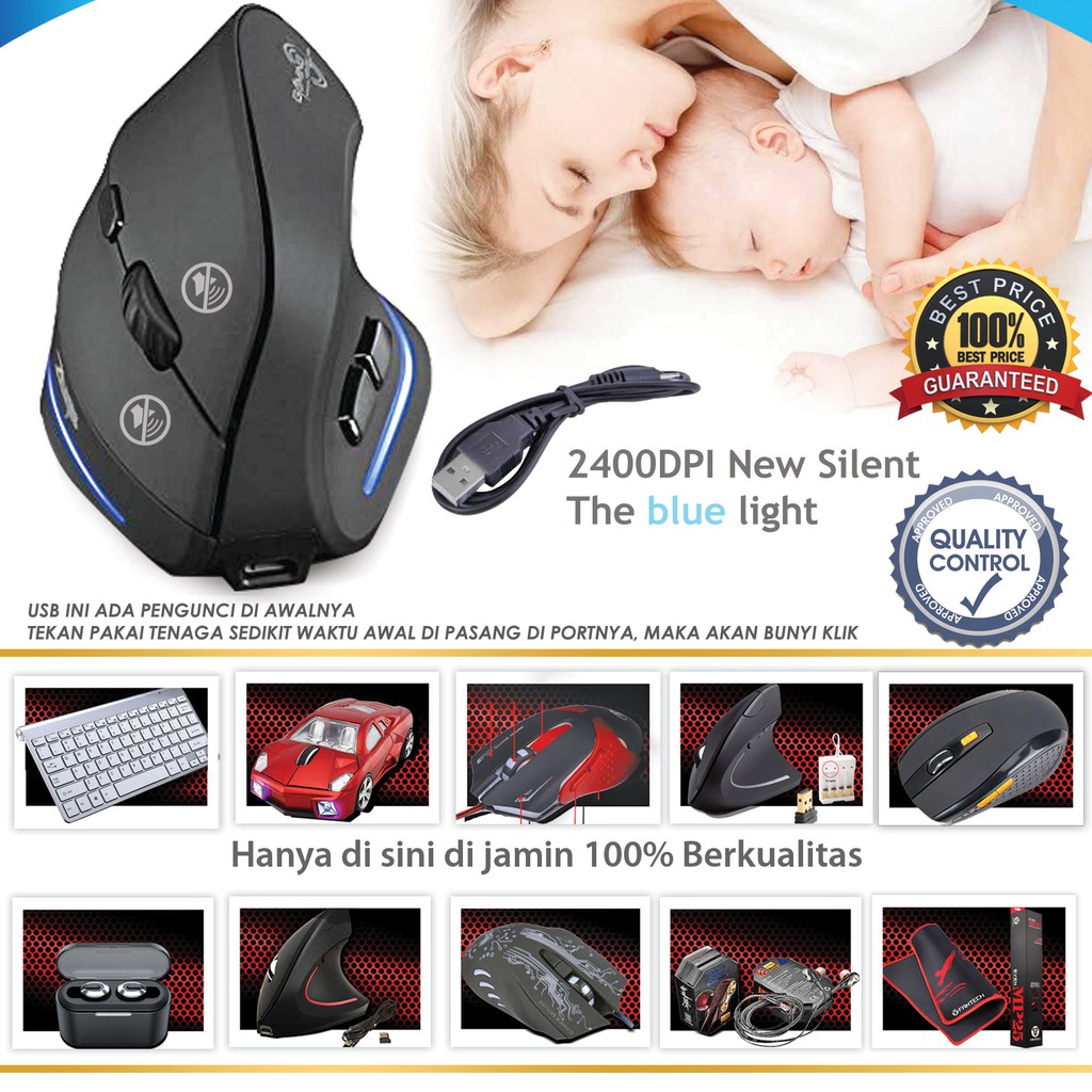 Jual Mouse vertical SILENT | Shopee Indonesia