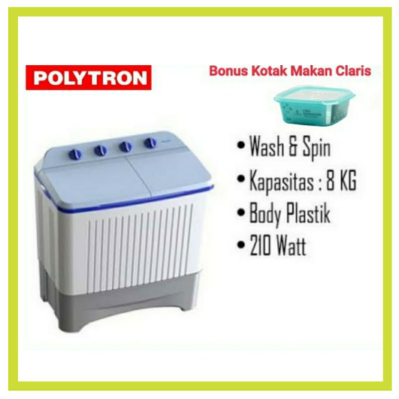 Jual Polytron Mesin Cuci PWM 7366 B Washing Machine 2 Tabung 7 Kg 7kg ...