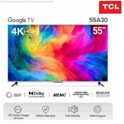 Jual Tcl Android tv 55 Inch 4K Uhd TCL 55A30 Google LED TV Android 11 ...