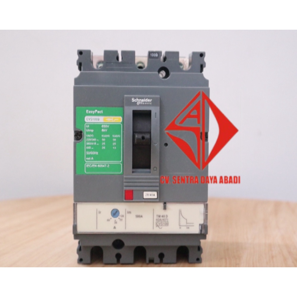 Jual SCHNEIDER MCCB 25KA CVS100B 3P 28-40A TMD LV510303 | Shopee Indonesia