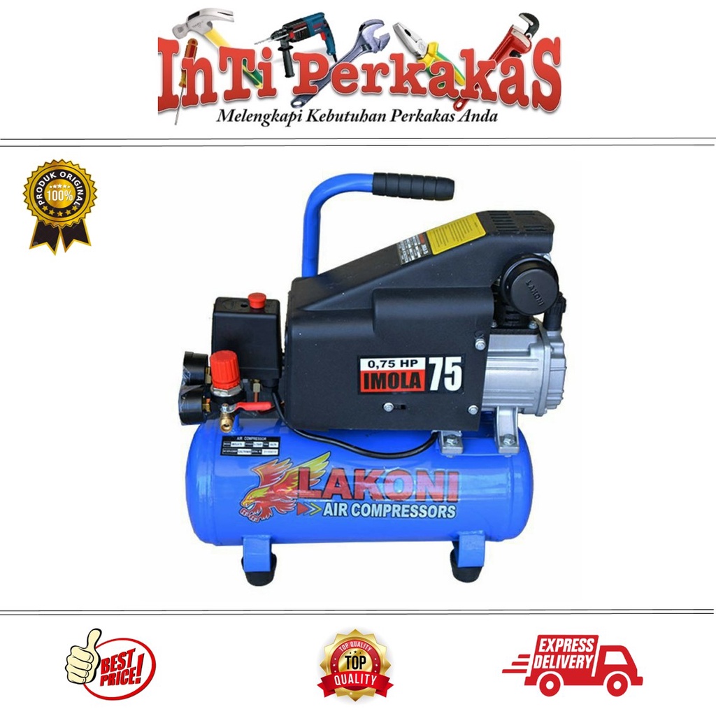 Jual LAKONI IMOLA 75 Kompresor Angin 3/4 HP Portable Air Compressor 10 ...
