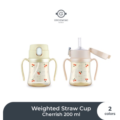 Jual GROSMIMI PPSU CHERRISH Weighted Straw Cup (200ml) | Shopee Indonesia