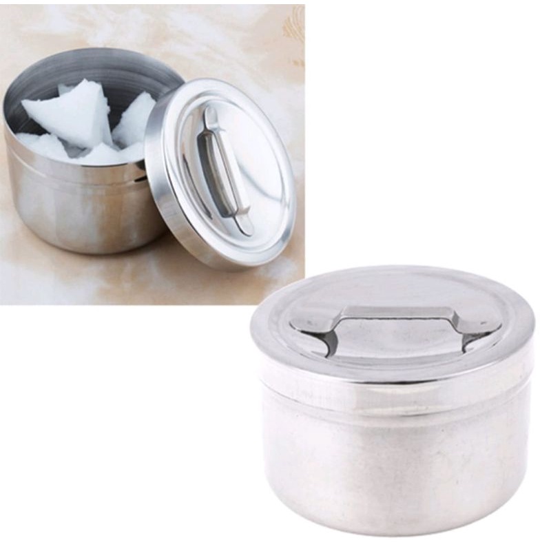 Jual Kom Kapas Tutup / Dressing Jar / Tempat Kapas Gigi Stainless Steel ...