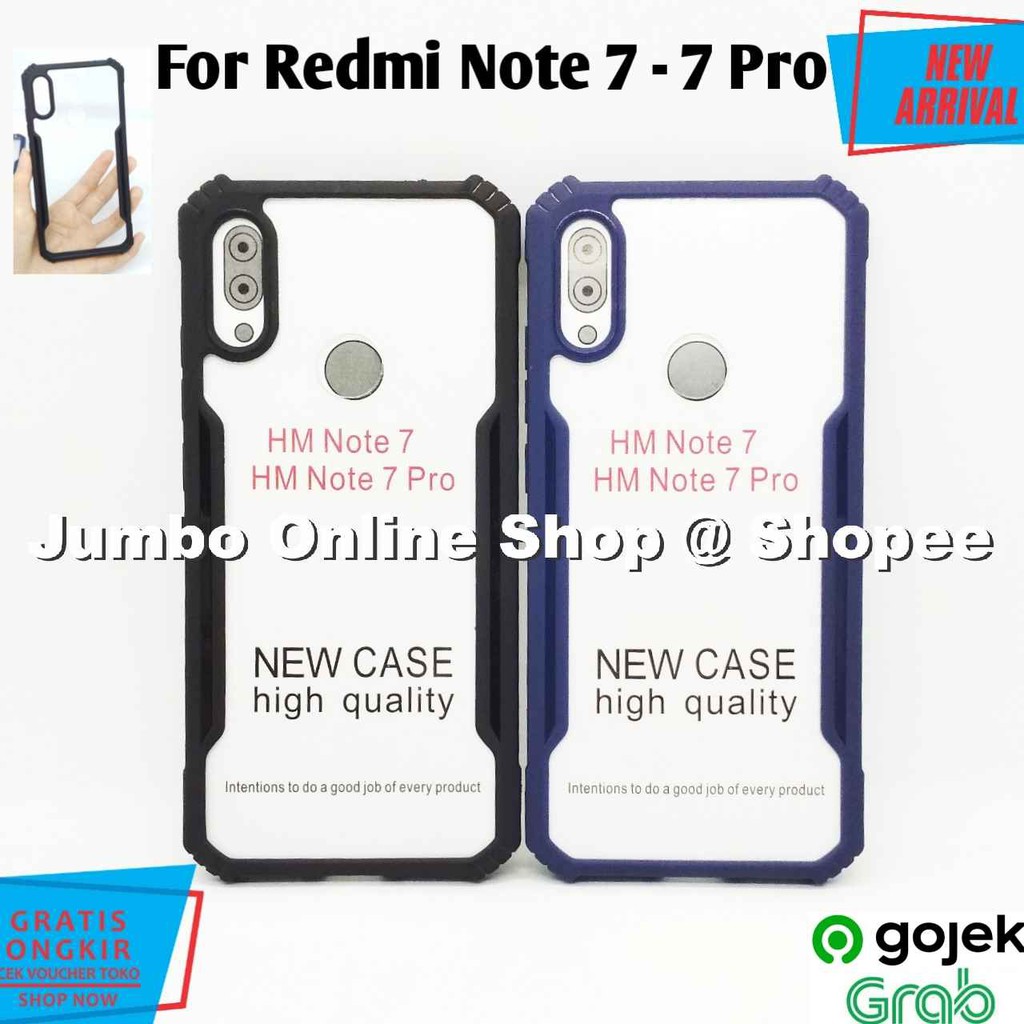 Jual Case Redmi Note 7 7 Pro FUSION HYBRID CLEAR ARMOR back cover casing | Shopee Indonesia