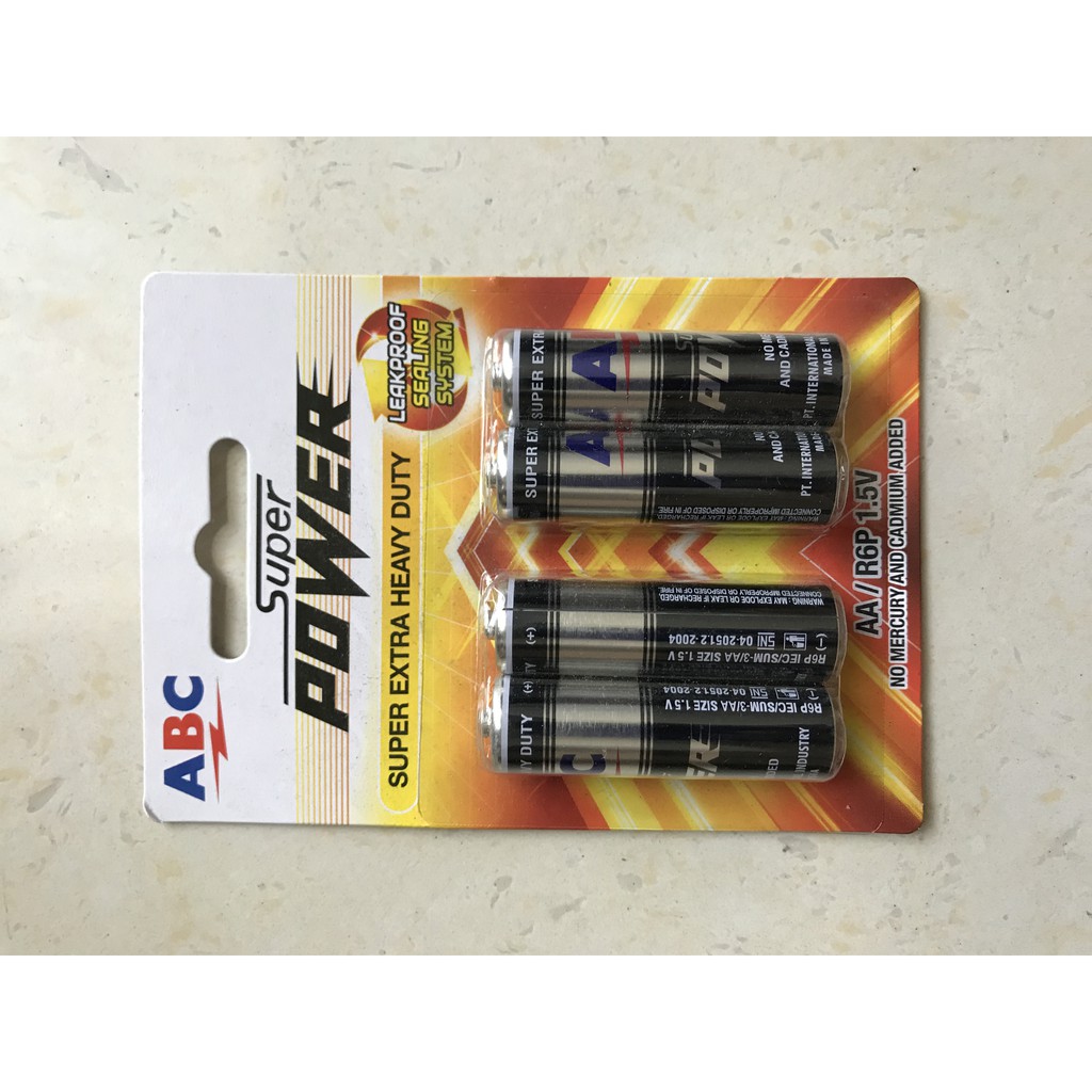 Jual BATERAI ABC AA SUPER POWER ISI 4PCS | Shopee Indonesia