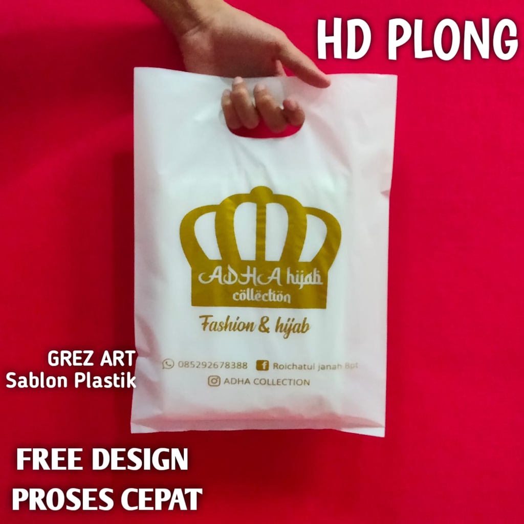 Jual Plastik Sablon Packing Olshop HD Plong 20x30 Murah, FREE DESIGN ...