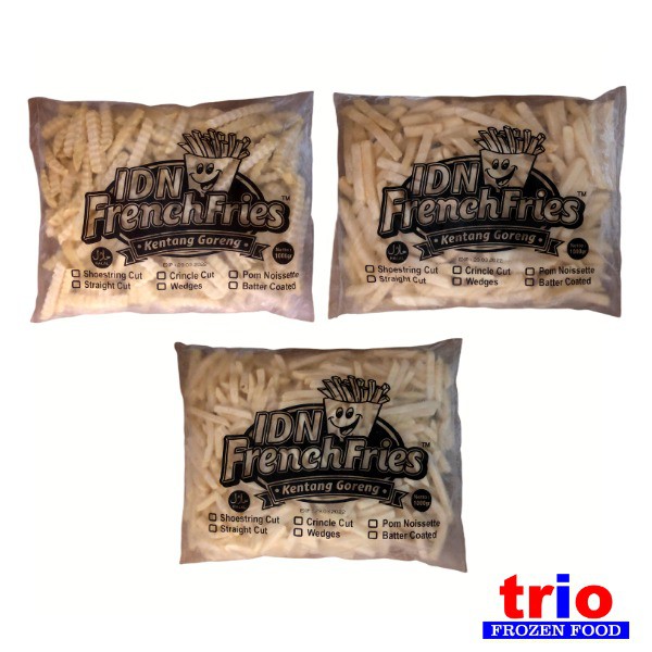 Jual French Fries Kentang Goreng Shoestring Straight Cut Crinkle Cut Import 1kg | Shopee Indonesia