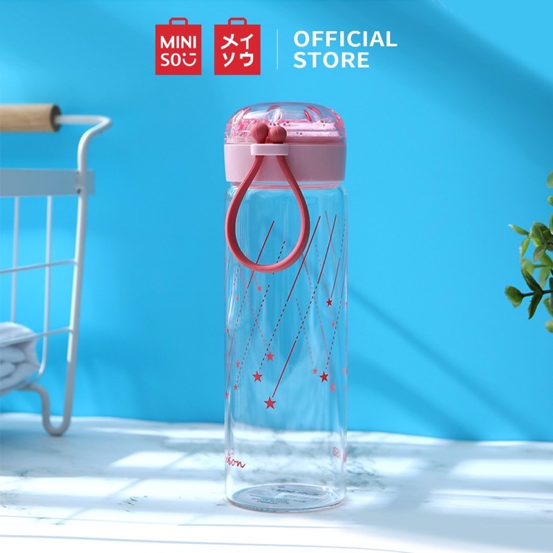 Jual MINISO ORIGINAL - Shaker Flimty - Botol Air Minum Kaca Glass Water ...