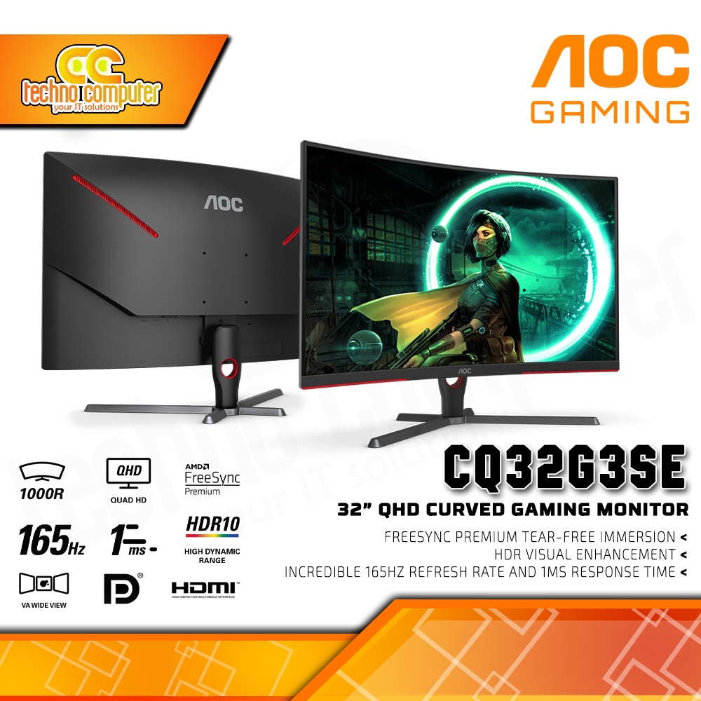 Jual MONITOR AOC CQ32G3SE/70 Curved Gaming Monitor - 32 inch, QHD (2560 ...