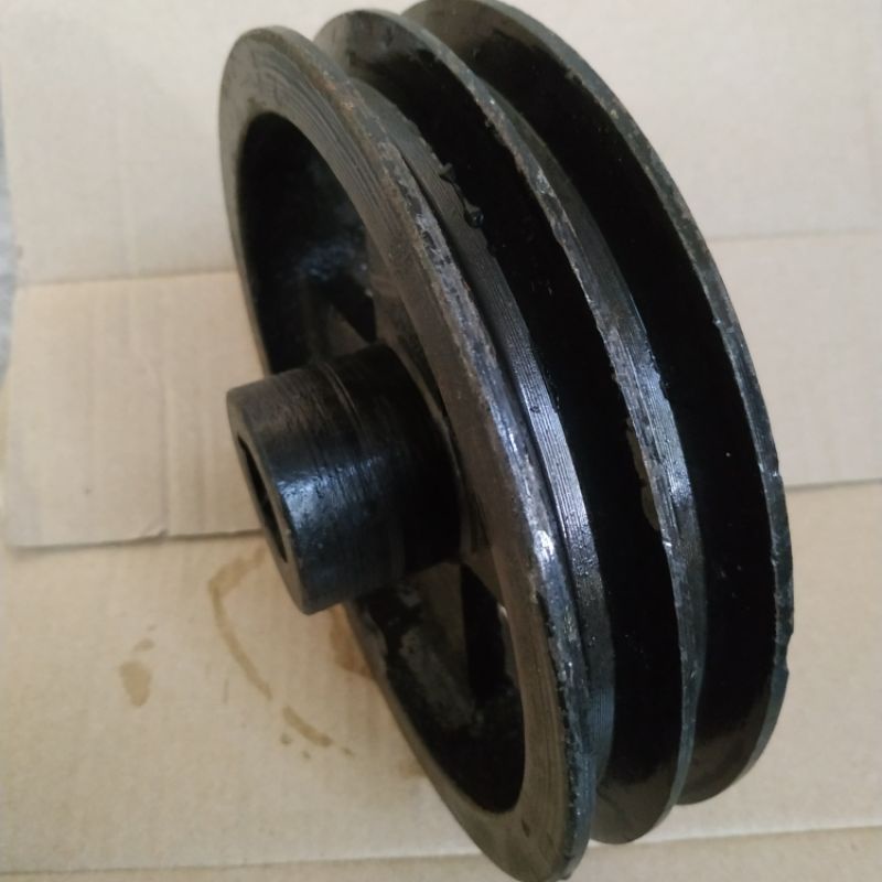 Jual Puli pulley pully B2 - 6 inch as 22 mm puli pully besi cor (cast ...