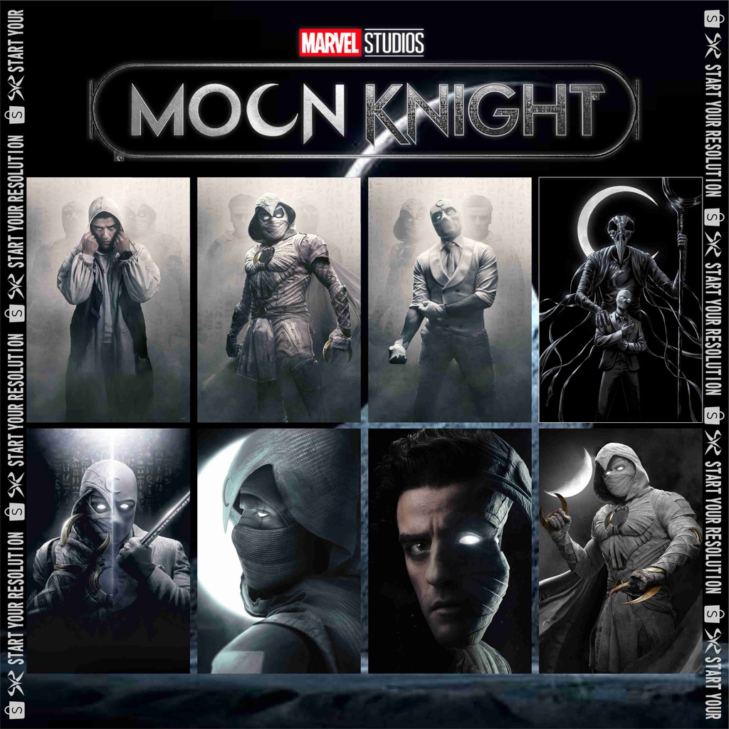 Jual Poster Film Marvel Moon Knight / Oscar Isaac / Khonsu | Bahan ...