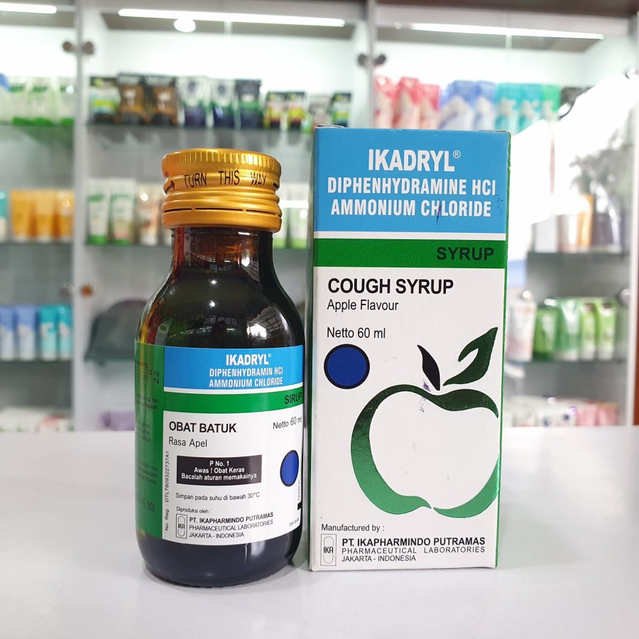 Jual IKADRYL Obat Batuk Syrup Rasa Apel 60ml | Shopee Indonesia