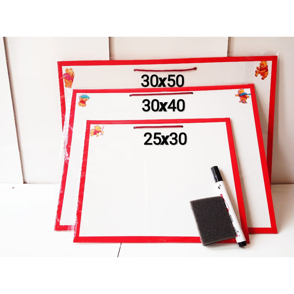 Jual papan tulis anak ukuran 25x30/white board karakter/papan Tulis ...