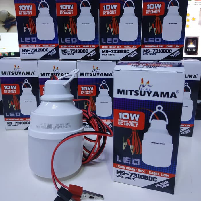 Jual Lampu Bohlam LED DC 12v 10watt Mitsuyama Colok Aki / Solar Panel | Shopee Indonesia