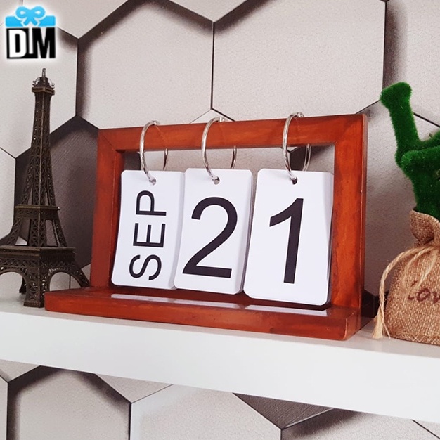 Jual Kalender Abadi Everlasting Calendar Kalender Kayu meja Unik ...