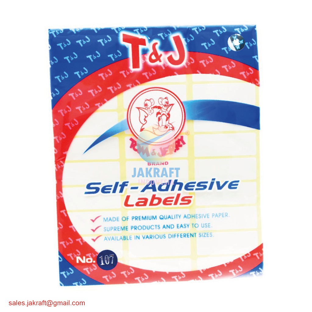 Jual (300 Label) Self-Adhesive Labels T&J No.107 HVS Putih (18 x 50 mm) TJ Tom Jerry | Shopee ...