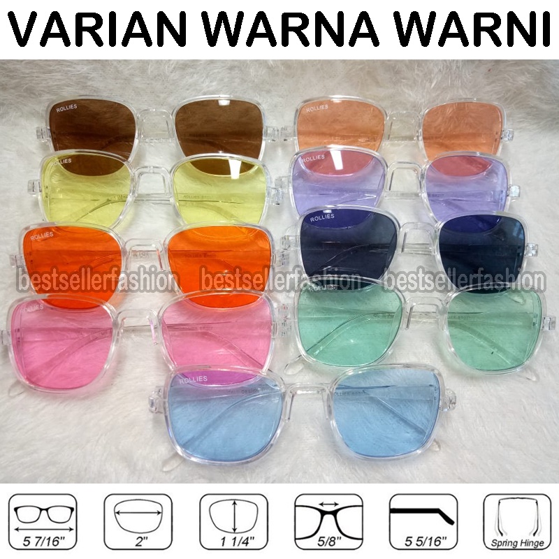 Jual Promo! Kacamata Fashion Vintage Lensa Warna Warni Frame Kotak ...