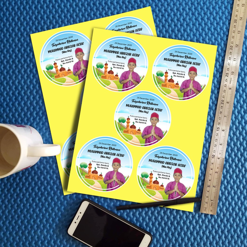 Jual Stiker Label Khitanan Anak Tumpeng Mini Souvenir Sticker Sunat ...