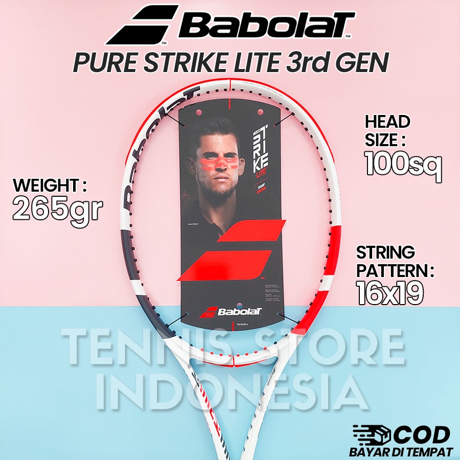 Jual Raket Tenis Babolat Pure Strike Lite 100 sq / 265 gr 3rd Gen ...