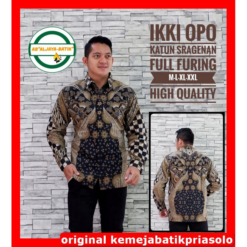 Jual ATASAN BATIK PREMIUM KEMEJA BATIK SOLO Lengan Panjang Lapis Furing ...