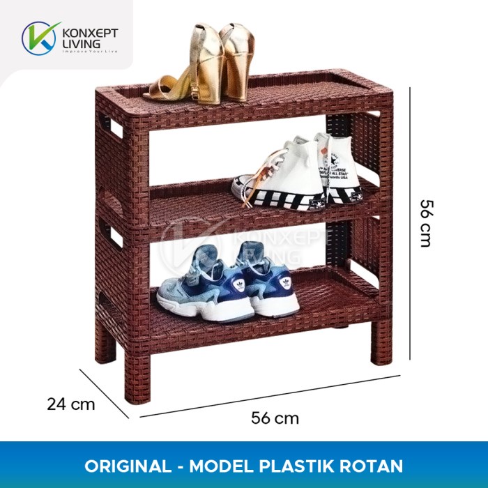 Jual RAK SEPATU PLASTIK MOTIF ROTAN - TABITHA | Shopee Indonesia
